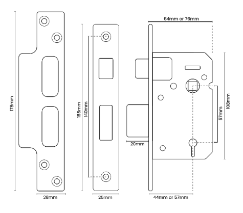 Asec 5 Lever Mortice Sash Lock – Wharfside Supplies Limited